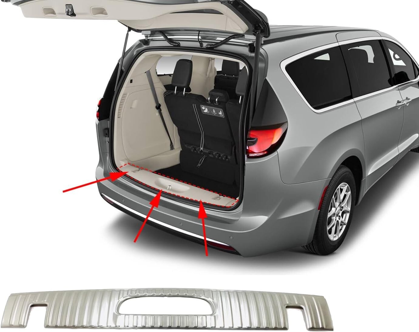 For Chrysler 2024 Pacifica Accessories Steel Inner Trunk Rear Bumper ...