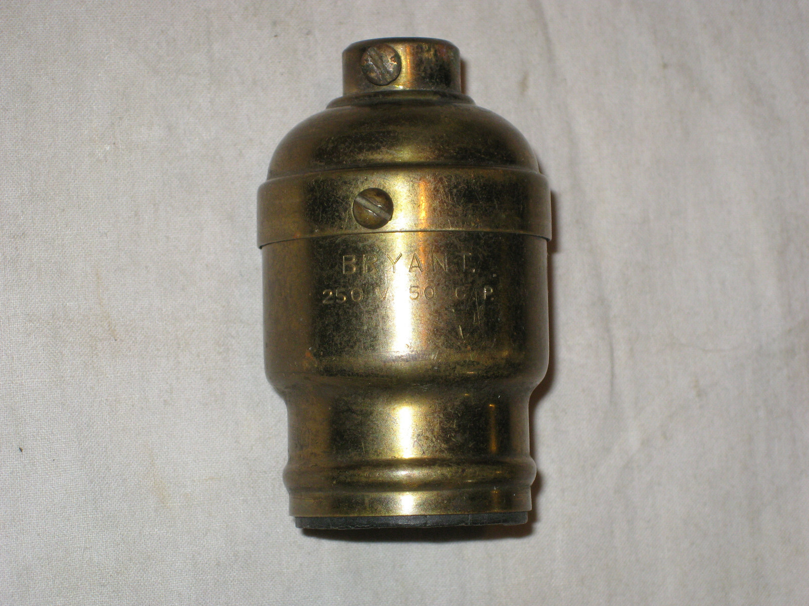 VERY RARE Antique Brass BRYANT Mica Insulator Light Bulb Socket 50 ...