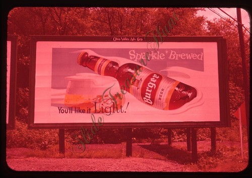 Burger Beer Light Bottle Billboard Sign 1950s 35mm Slide | eBay