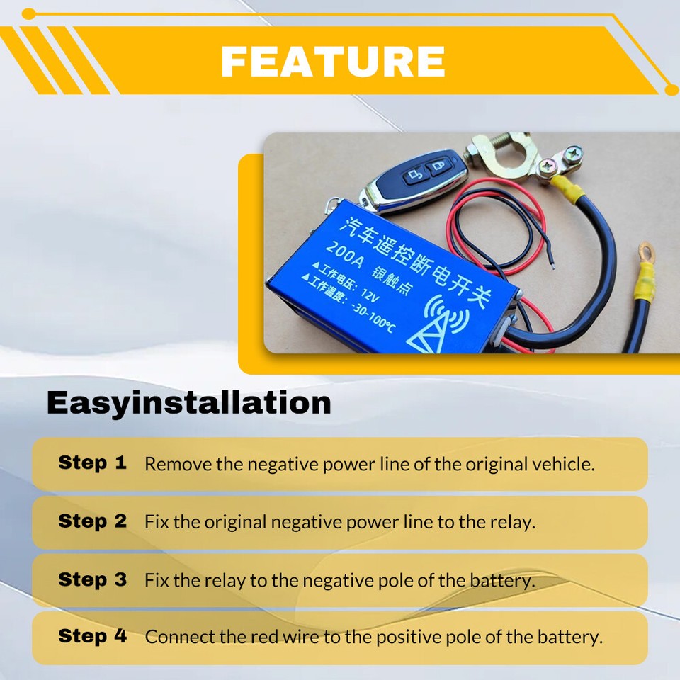 Wireless Remote Control Car Truck Battery Cut-off Disconnect Master ...