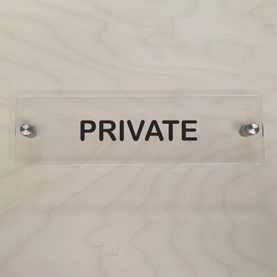 Private Office Door Sign ~ 7cm x 25cm ~ Office Plaque ~ Clear Acrylic ...