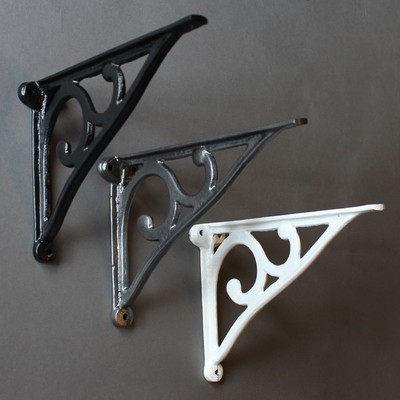 8" ANTIQUE CAST IRON VICTORIAN SHELF CISTERN BRACKET BLACK WHITE PEWTER ...