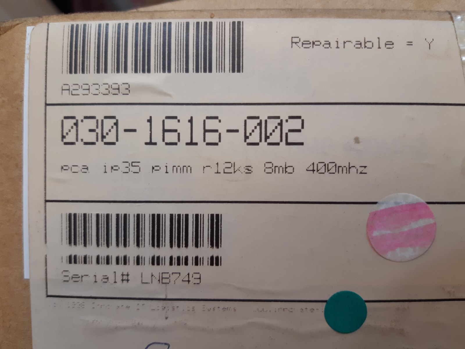 SGI 030-1616-002 Origin Onyx 3000 Series Dual 400mhz Pimm for sale ...