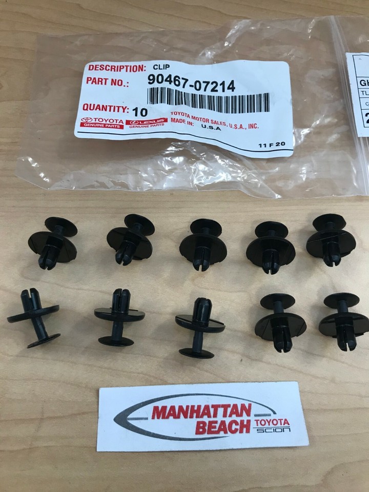 GENUINE TOYOTA FENDER LINER SPLASH SHIELD CLIPS PACK OF 10 OEM 90467 ...