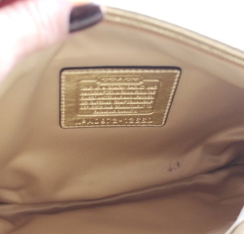 COACH Leatherware EST 1941 Gold Metallic Wristlet Handbag Pre-owned | eBay