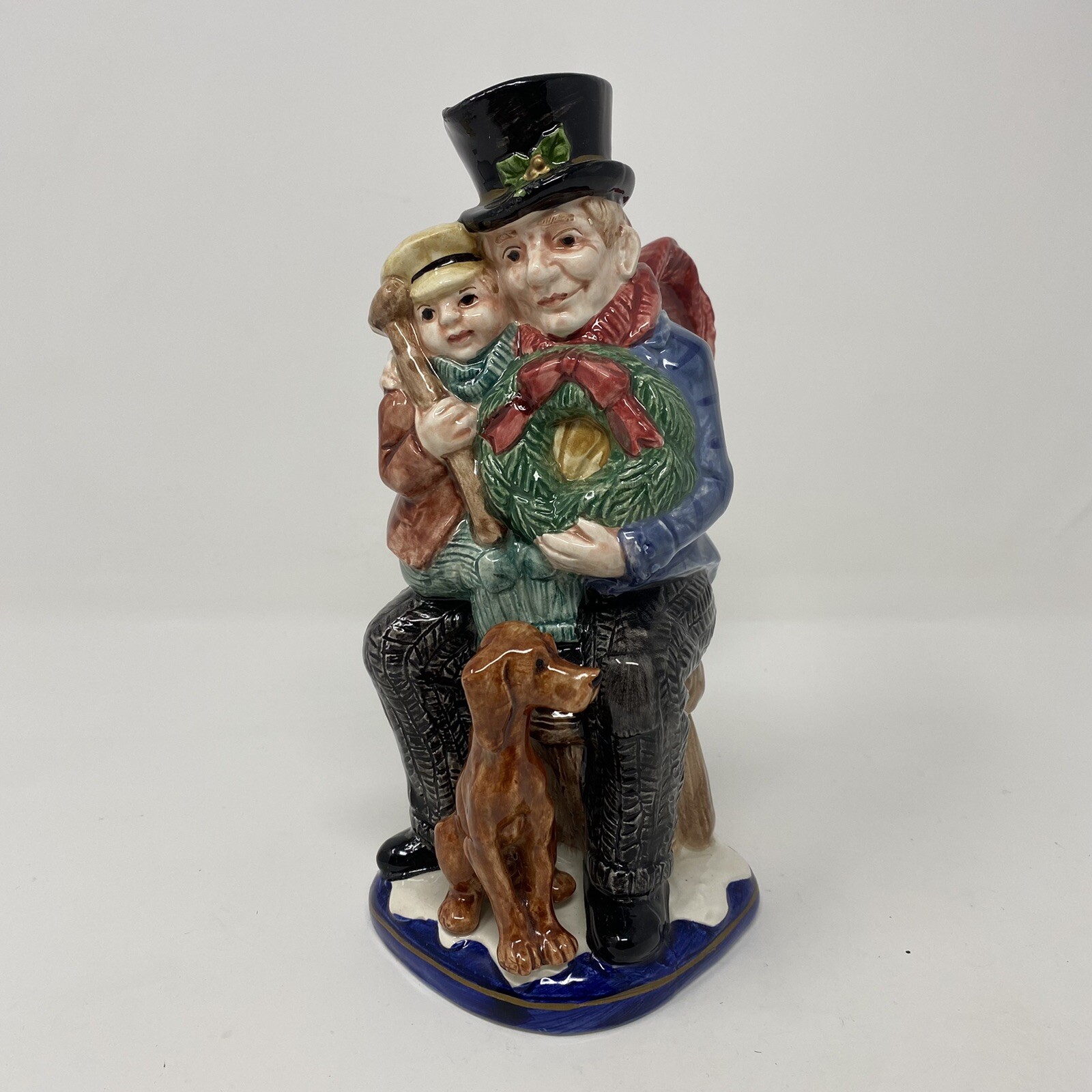 Vintage Fitz & Floyd Christmas Bob Cratchit Tiny Tim Pitcher 1993 ~ 8.5 ...