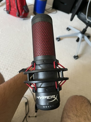 HyperX QuadCast Red LED USB Cardioid Microphone - Black With Upgraded ...