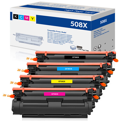 CF360X-CF363X 508X Toner BK/C/Y/M For HP Color LaserJet MFP M577 M553dn ...
