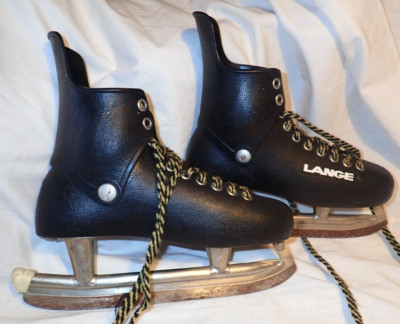 VINTAGE Lange ICE SKATES BLACK made in Canada | eBay