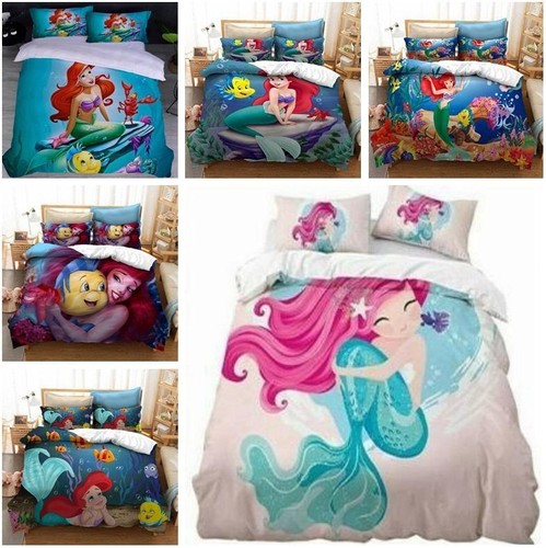 The Mermaid Bed Set 2/3Pcs Girls Gift Doona Quilt Duvet Cover Single ...