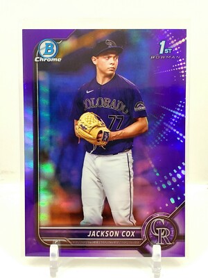 NON AUTO 2022 Bowman Chrome 1st Jackson Cox Purple Refractor 142/250 ...