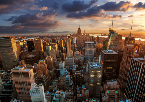 New York Manhattan Skyline, Poster Print Art A5, A4, A3, A2, A1, A0 ...