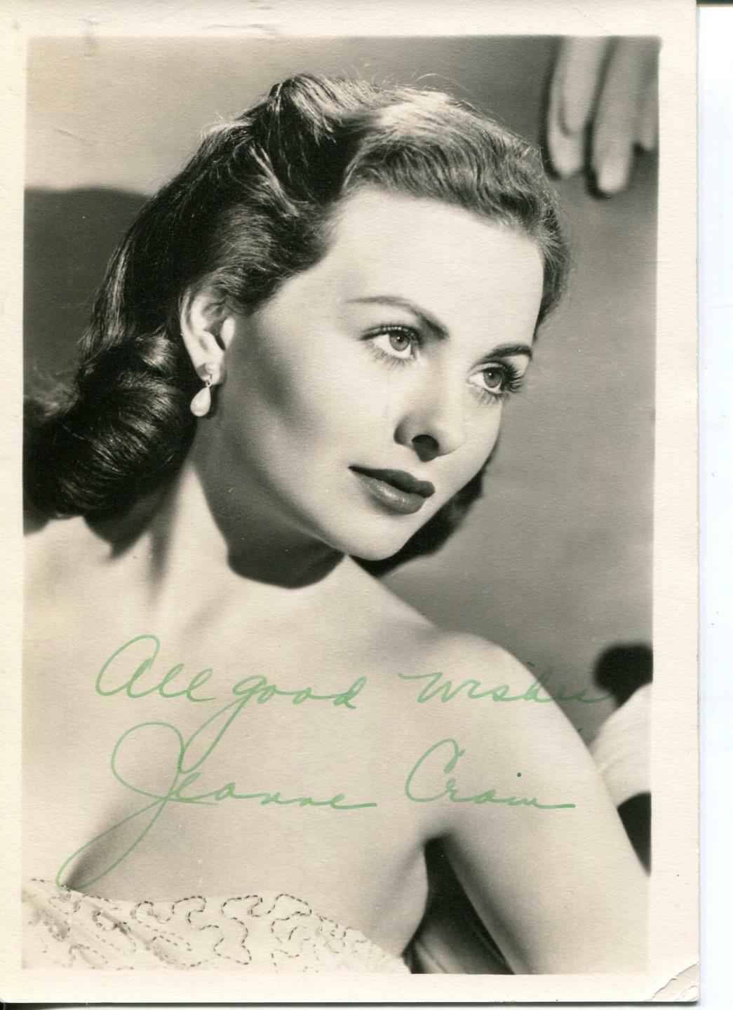 Jeanne Crain Autograph Actress State Fair Hot Rods To Hell Pinky Signed ...