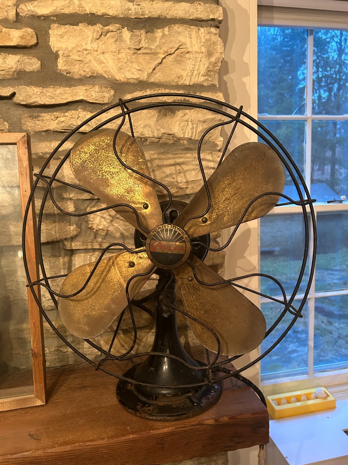 Antique Peerless Electric Fan 16" Brass Blade 3-Speed Oscillating c ...
