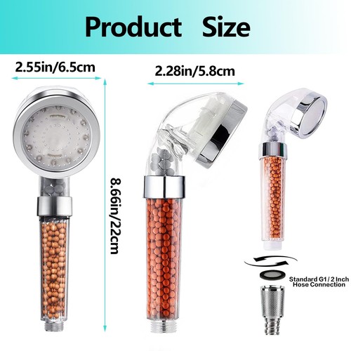 Cabezal De Ducha Regaderas Con Filtro y Luz LED Para Baño Moderna En ...