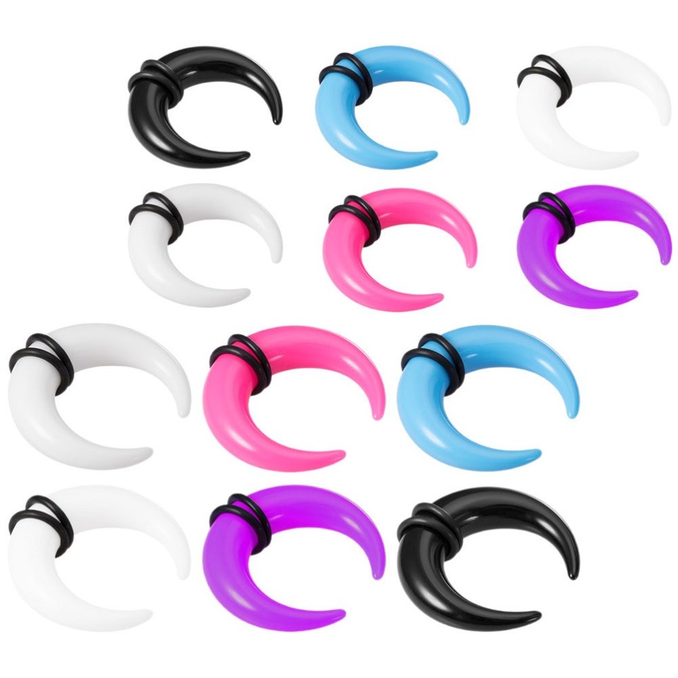12 Pcs Nose Piercings Hoop Ear Expander Gauges Stretcher Tunnels | eBay UK