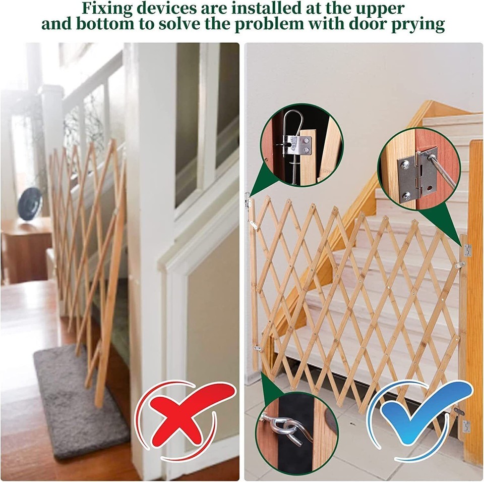 Expandable Accordion Dog Gate Wooden Pet Folding Fence Isolation ...