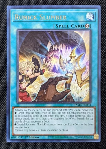Runick Slumber TAMA-EN034 - Yugioh TCG - Rare - Crimped | eBay