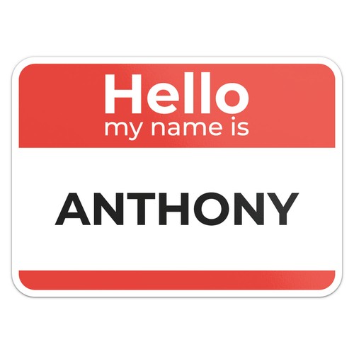 Hello My Name Is Anthony Sticker Vinyl Car Bumper Decal | eBay