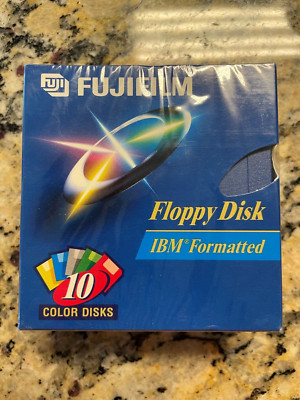 Fuji 3.5 PC IBM Formatted 2HD Diskettes High-Density Floppy Disk 10 ...