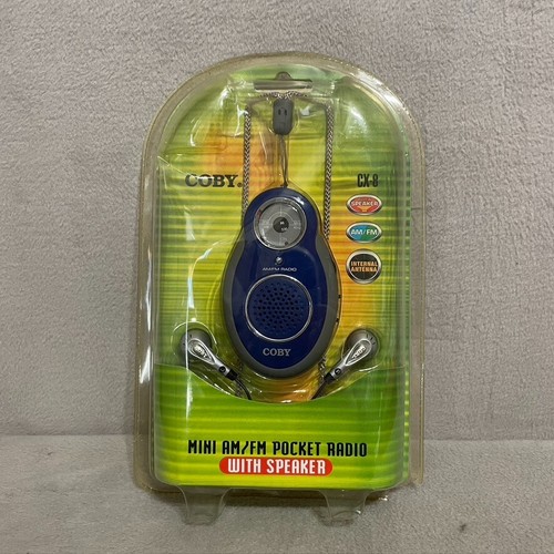 Coby CX-8 Portable Mini AMFM Pocket Radio Speaker Headphones Y2K | eBay