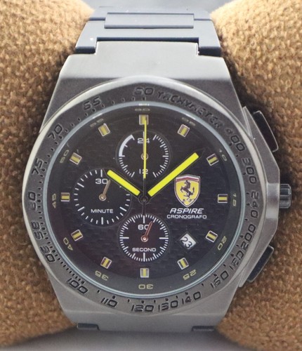 Casual Ferrari Tachymeter Men Quartz Black Dial 'Date' Great Working ...
