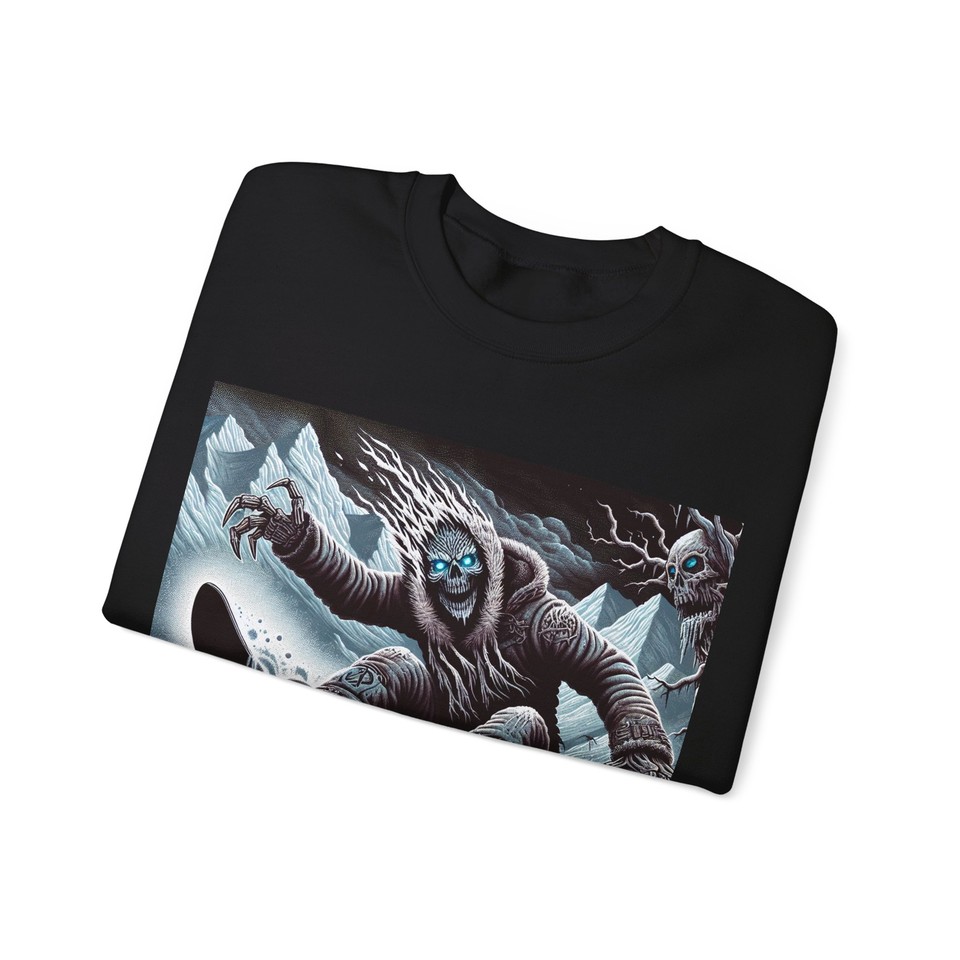 Unisex Adult Crewneck Sweatshirt Yeti Monster Snowboard Gothic Style ...