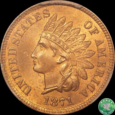 1871 Shallow N Indian Head Cent PCGS MS 64 RB FS-901 Snow 5 *Scarce Die ...