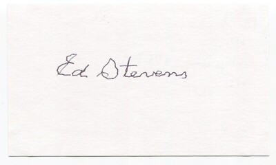 Ed Stevens Signed 3x5 Index Card Autographed Baseball Brooklyn Dodgers ...