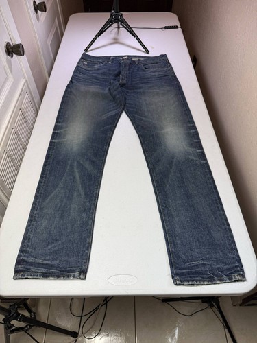 New RRL Double RL Shuttle Woven Distressed Paint Splatter Denim Jeans ...