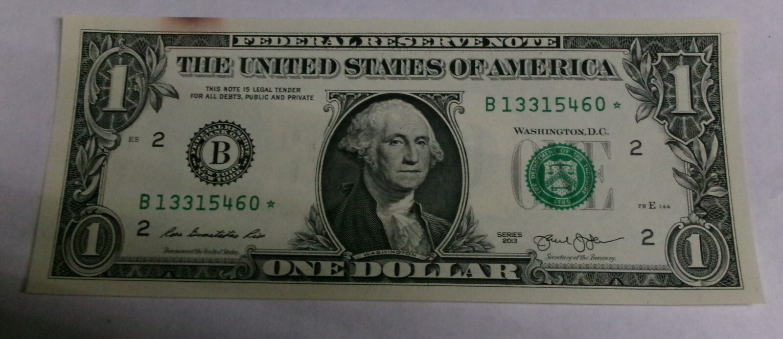 ** NICE - Uncirculated - 2013 - B - NEW YORK - $1.00 STAR NOTE w ...