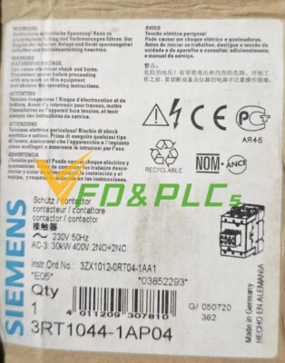 1pc New AC Contactor 3RT1044-1AP04 230VAC #T8 | eBay