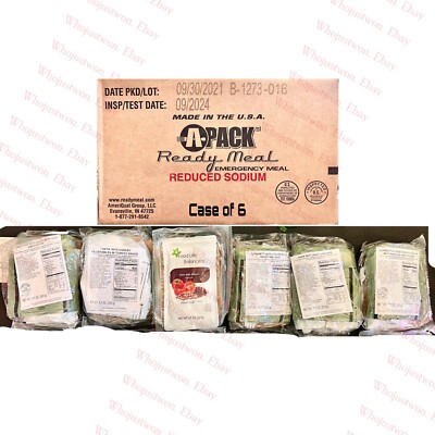 MRE APack Ready To Eat Reduced Sodium - Case of 6 (6 Menus) Fresh 9/24 ...