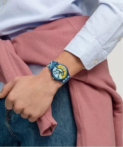 Swatch SUOZ365 X Tate Gallery CHAGALL'S BLUE CIRCUS Analog Watch W/ Box ...