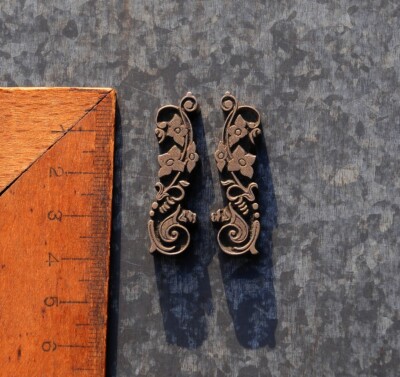 2x brass ornament bookbinding gilding hot foil stamp embossing Art ...