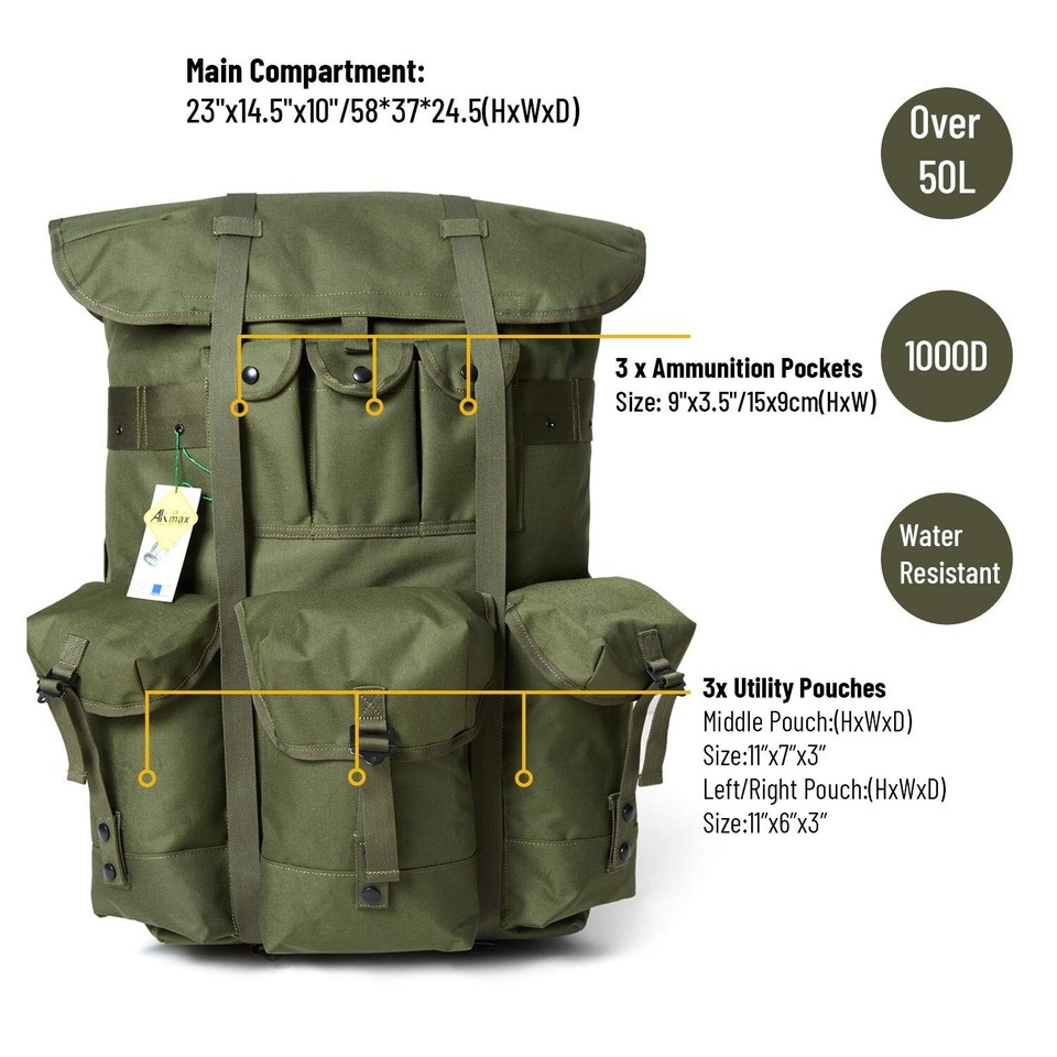 MT Military Alice Pack Army Survival Combat ALICE Rucksack Backpack ...