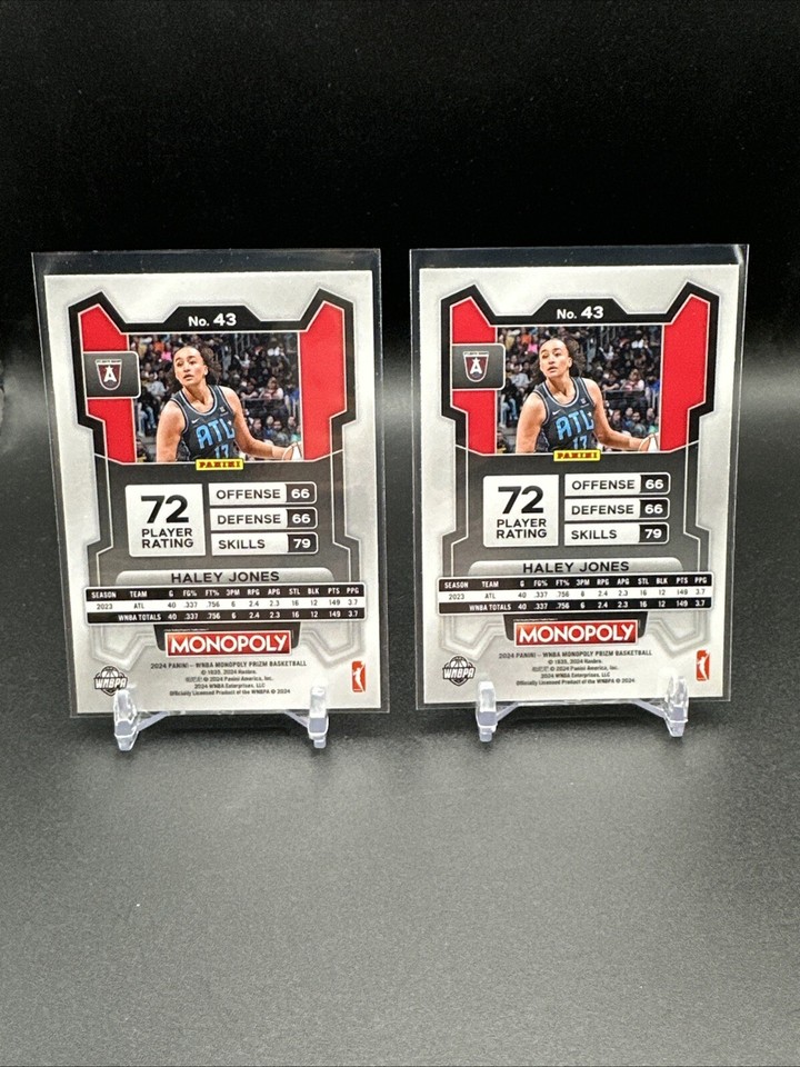 Haley Jones 2024 Panini Prizm WNBA Monopoly #43 Atlanta Dream Lot Of 2 ...