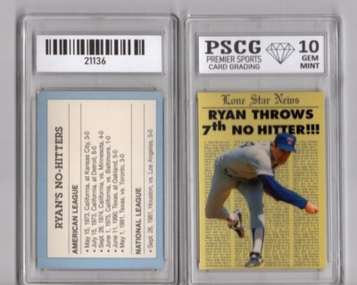 1990's Nolan Ryan Old Broder Oddball Lone Star News Graded PSCG 10 GEM ...