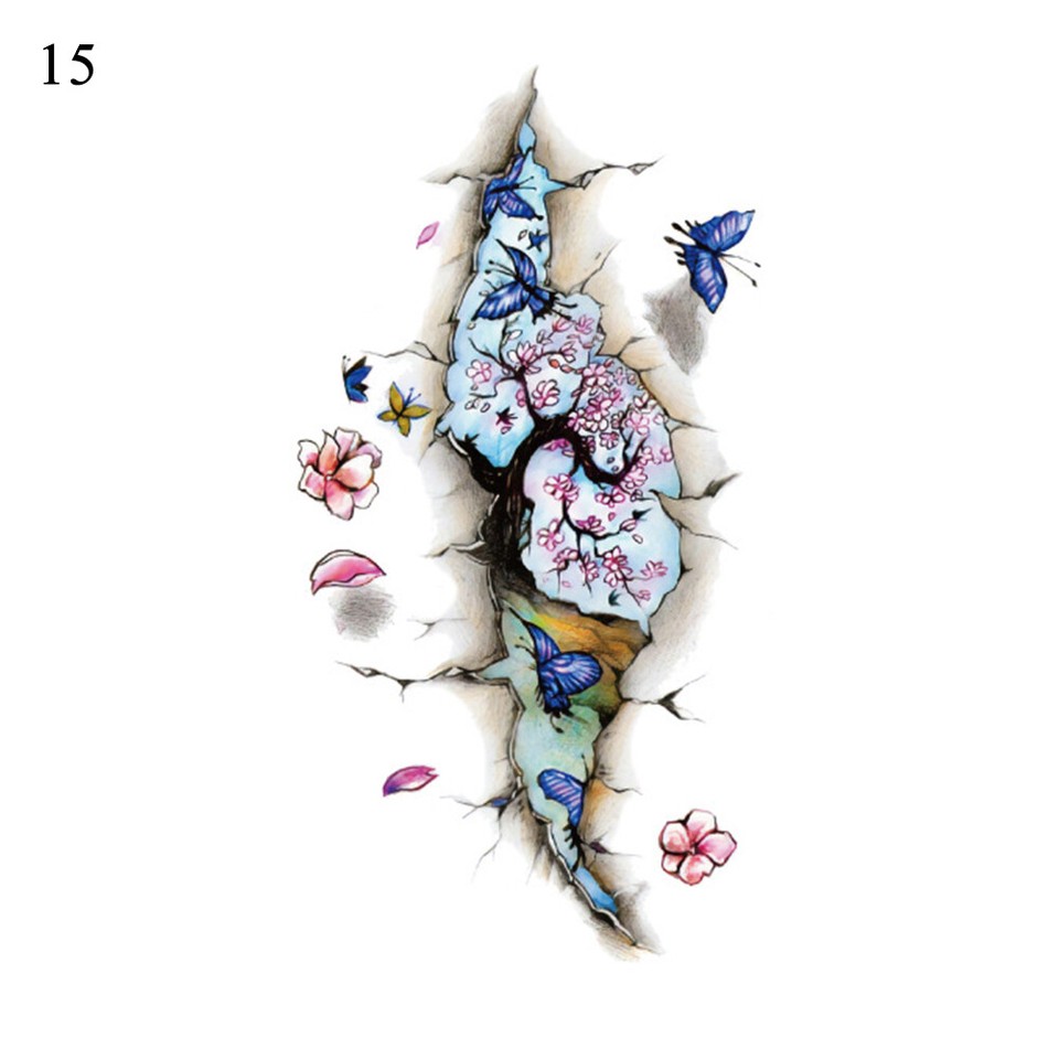 Temporary Tattoos Body Arm Tattoo Sticker Flower Fake Tattoos ...