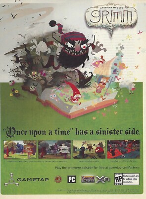 2008 American McGee's Grimm PC Gametap Print Ad Promo Art Advertisement ...