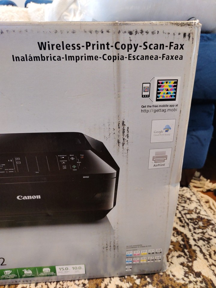 Canon PIXMA MX922 All-In-One Inkjet Printer Wireless New In Box. | eBay