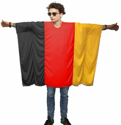 Adults Germany German Flag Poncho Patriotic Supporters Fancy Dress ...