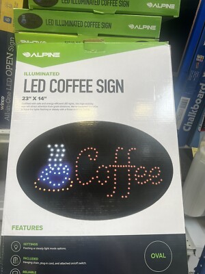 Led Coffee Sign 23” X 14” By Alpine Industries | eBay