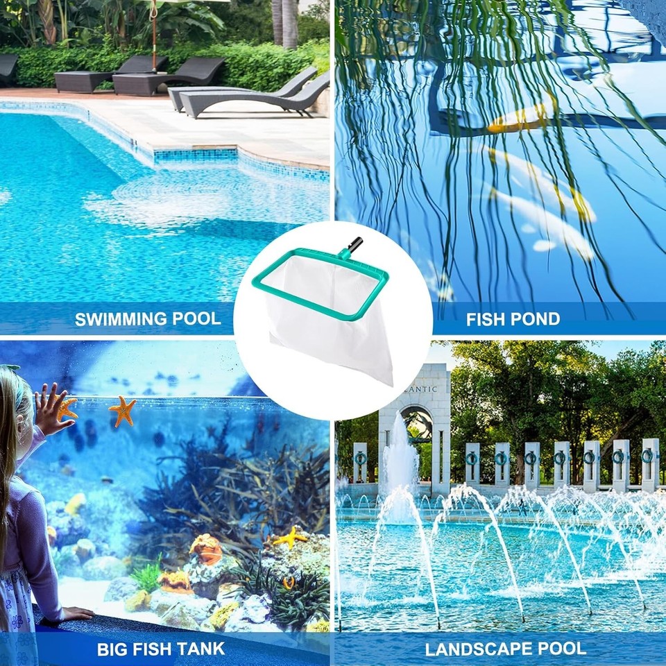 Heavy Duty Cleaning Swimming Pool Fine Mesh Pool Skimmer Leaves Rake ...