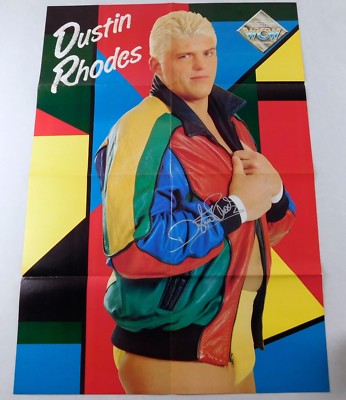 Dustin Rhodes Signed 21x31 WCW Magazine Poster 1992 Original WWE ...