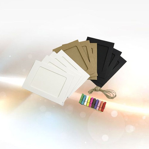 2 Set/42 Wood Clips Wall Art Decoration Cardstock Picture Frames | eBay