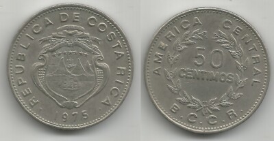 Costa Rica 50 centimes 1975 KM# 189,2 rare | eBay