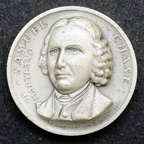 1971 Samuel Chase of Maryland Medal: 27 g, .999 Silver Round, Medallic ...