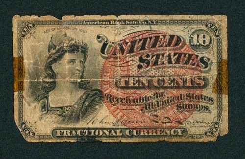 10¢ Fifth Issue Fractional Note ** DAILY CURRENCY AUCTIONS (( TAPE ...