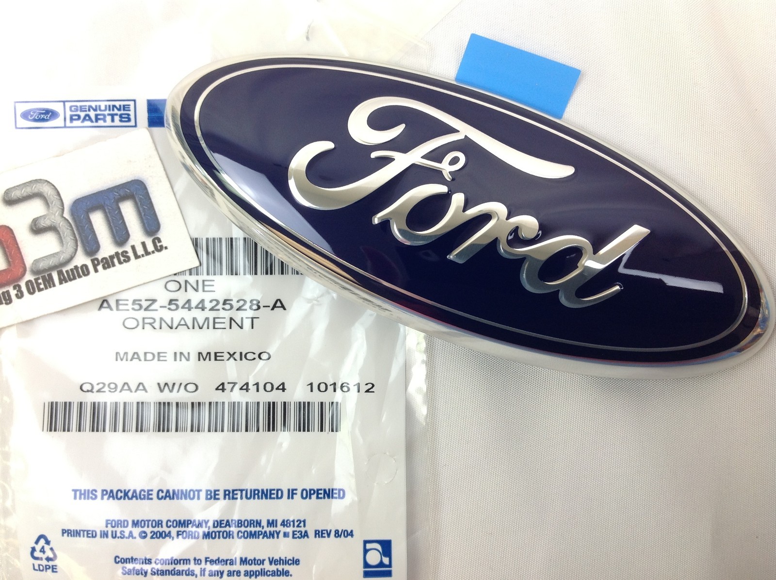 2010-2012 Ford Fusion Trunk Rear Blue Oval Nameplate Emblem | AE5Z ...